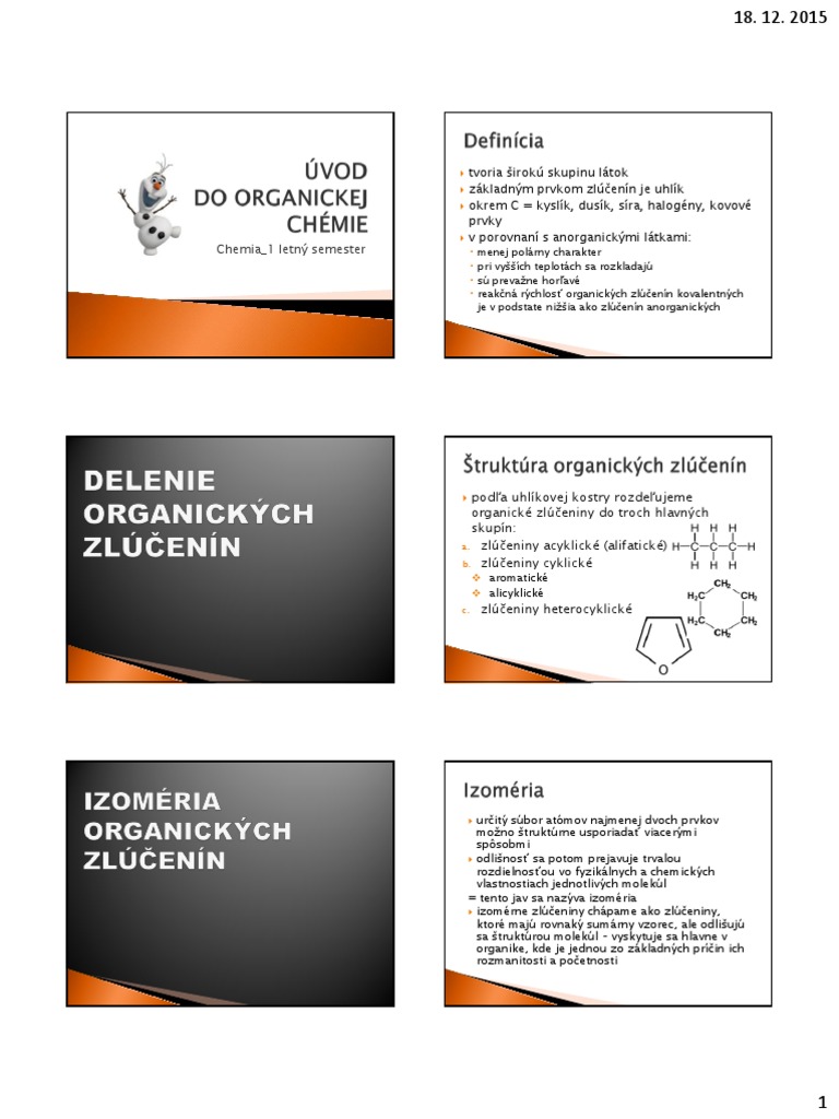 CHEMIA 1 Uvod Do Organickej Chemie | PDF