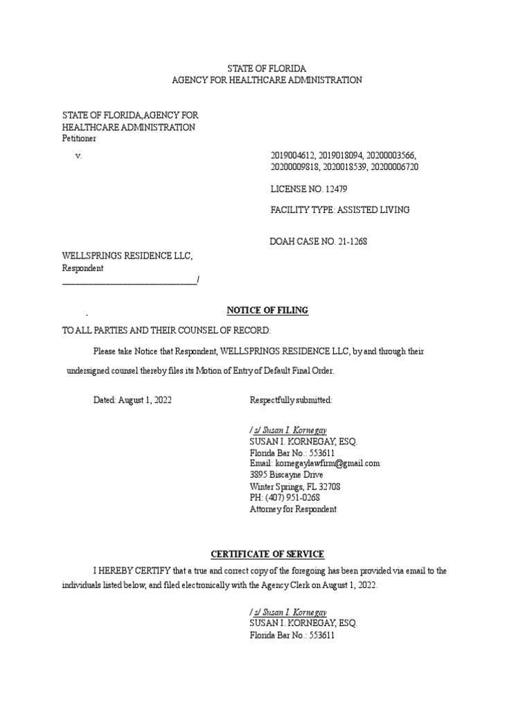 Notice of Filing | PDF | Insurance | Administrative Law Judge