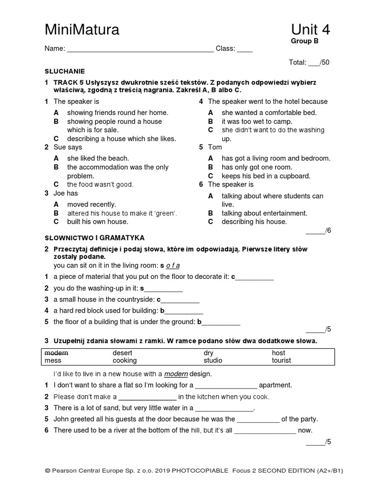 Minimatura Unit 4: © Pearson Central Europe Sp. Z O.O. 2019 ...