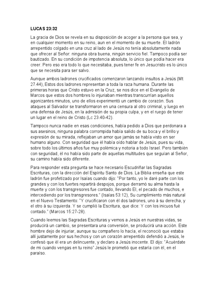 Lucas 23 32 | PDF | Jesús | Creencia religiosa y doctrina