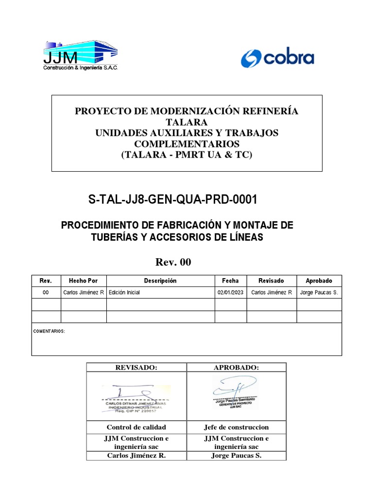S Tal JJ8 Gen Qua PRD 0001 - 00 | PDF | Soldadura | Construcción