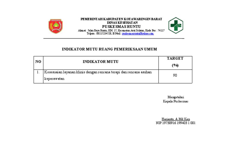Indikator Mutu Pemeriksaan Umum | PDF