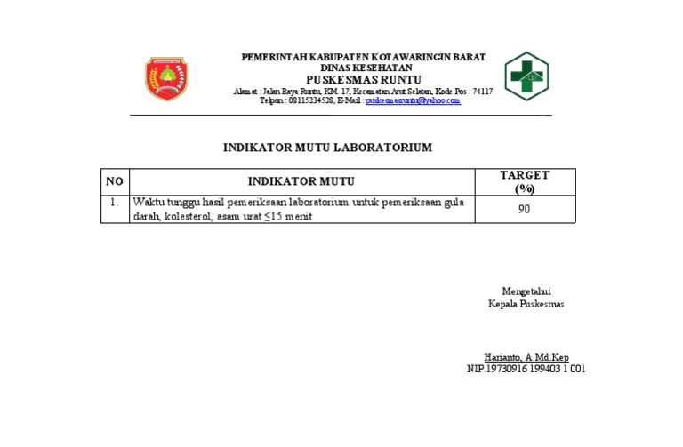Indikator Mutu Lab | PDF