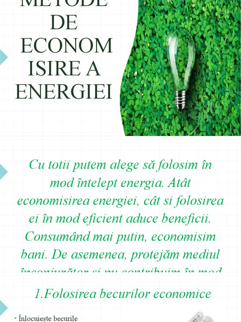 Metode Economisire Energie | PDF