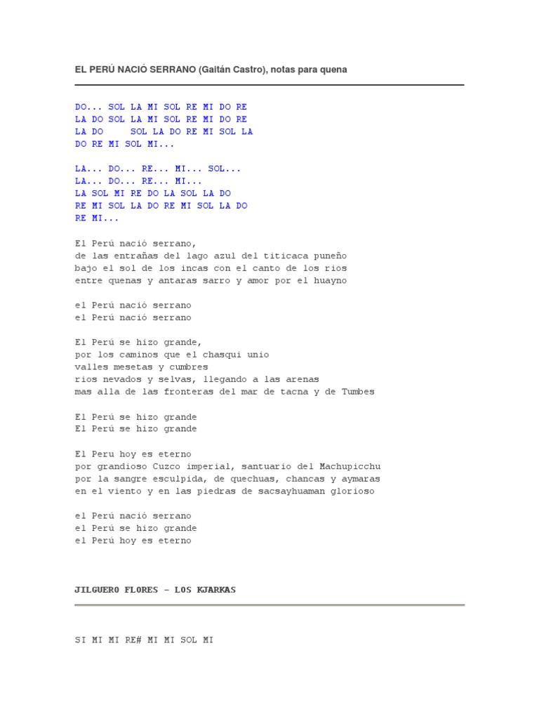 EL PERU NACIO SERRANO Notas | PDF
