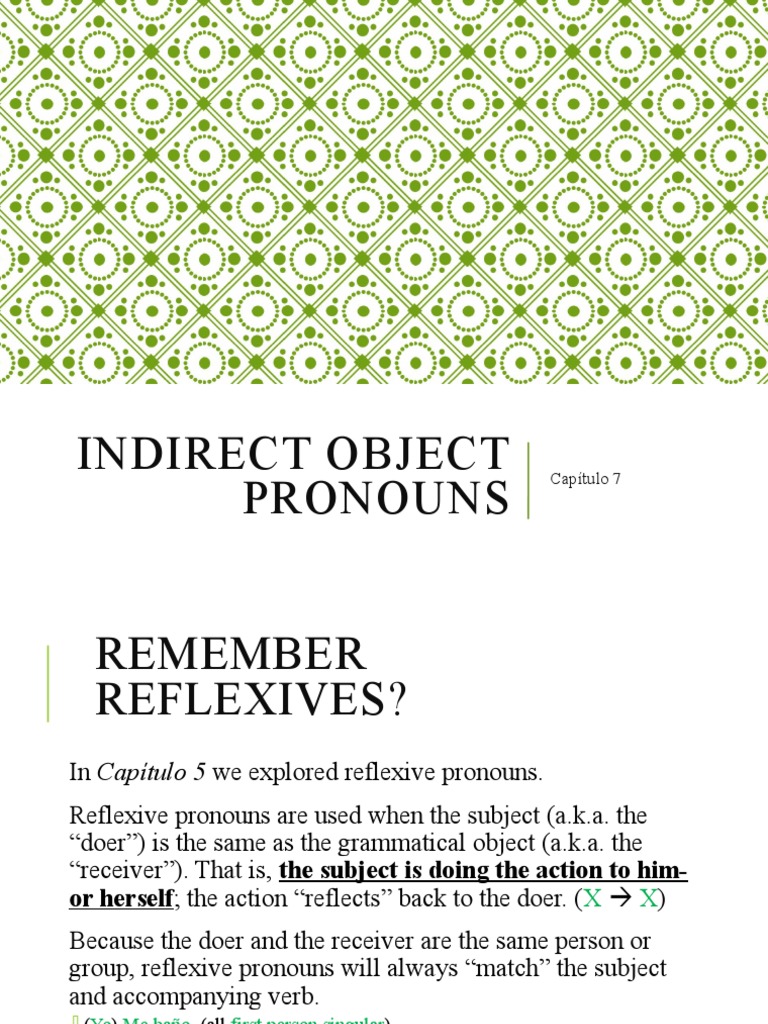 7 - Indirect Object Pronouns - Acc | PDF