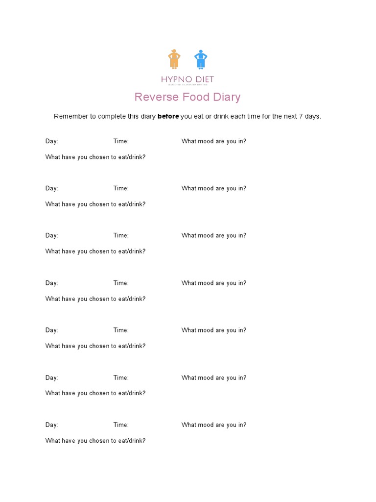 Reverse Food Diary | PDF