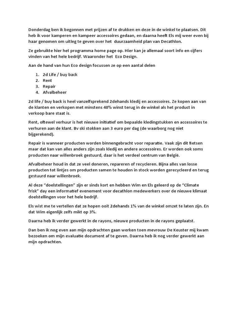 Decathlon Verslag Donderdag | PDF