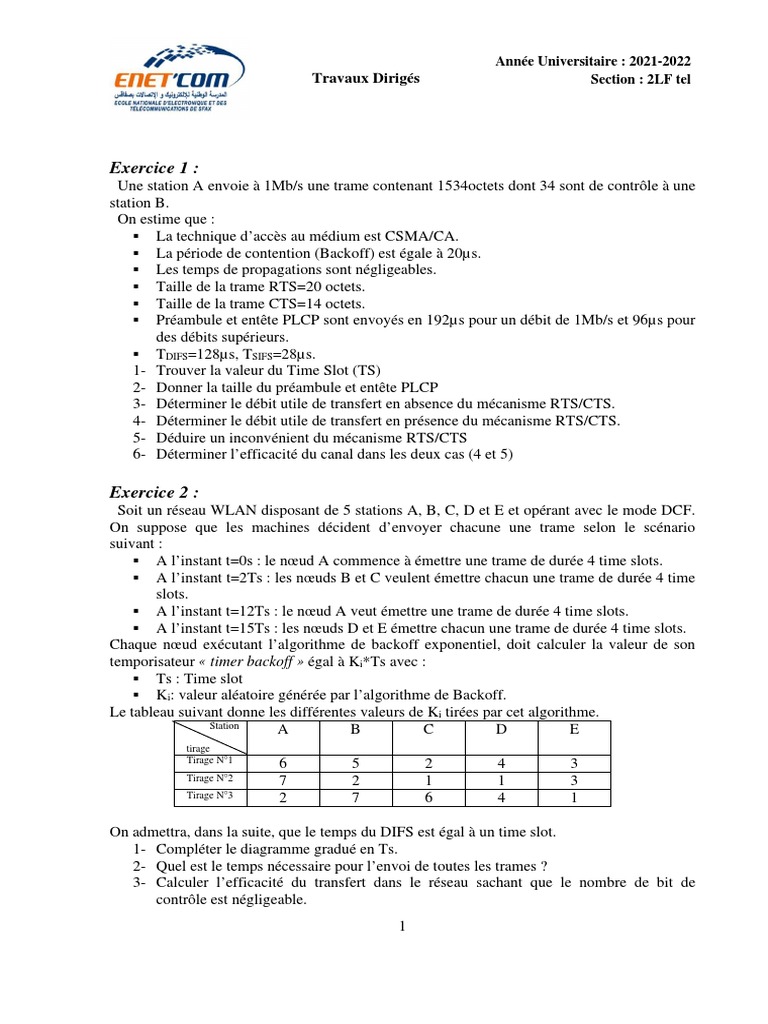 TD WiFi | PDF | Méthodes et références pédagogiques