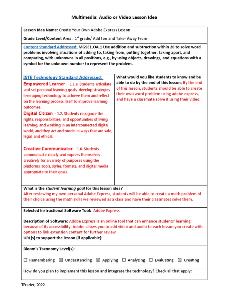 Multimedia Lesson Plan by Allison Bennett | PDF | Multimedia | Learning