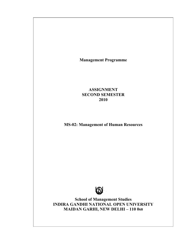 Human Resources Management Assignment 2010 | PDF