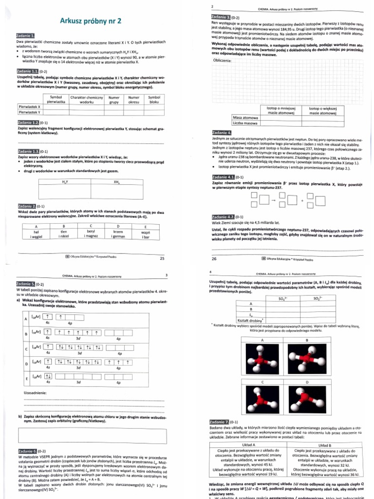 Untitled Arkusz Maturalny Chemia | PDF