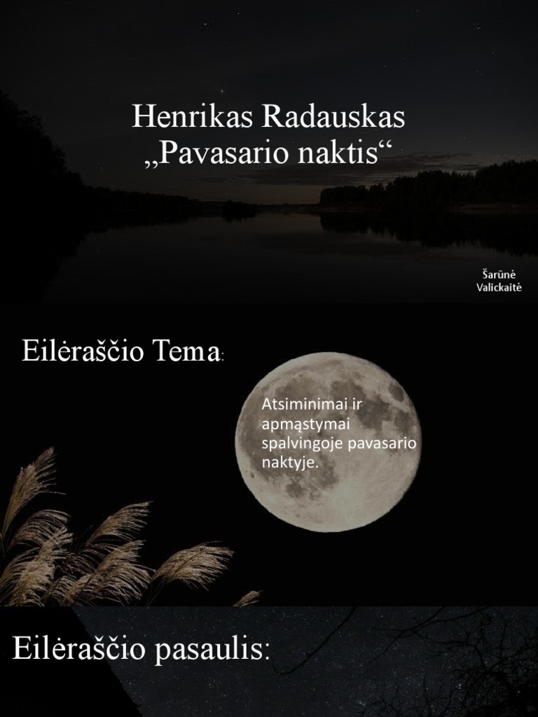 Henrikas Radauskas Pavasario Naktis": Šarūnė Valickaitė | PDF