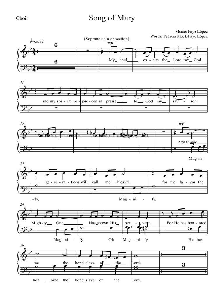 Song of Mary - Conductor - Choir | PDF