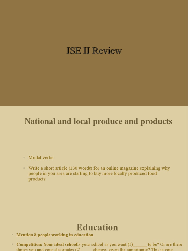 ISE II Review | PDF | Cognitive Science | Human Communication