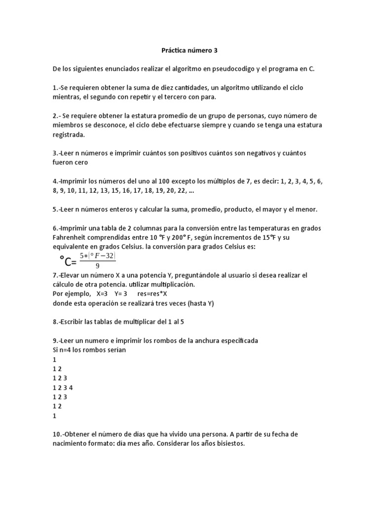 Algoritmos y Programas en C: Ejercicios Básicos | PDF