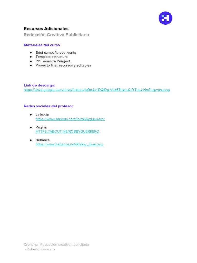 Recursos Adicionales | PDF