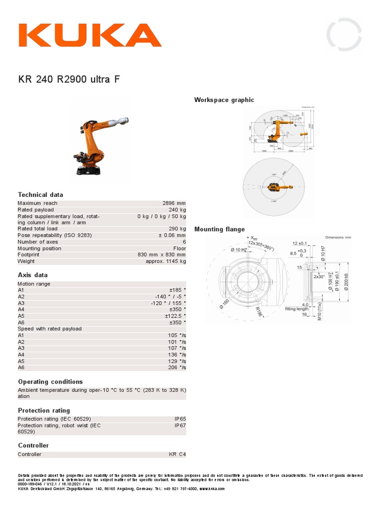 Data Sheet - KR 240 R2900 Ultra F | PDF