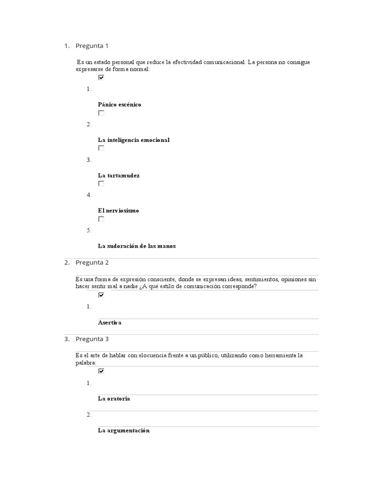 Respuestas de Los Video Test 1-2-3-4. Todos Pa Un 20 | PDF | Hablar en ...