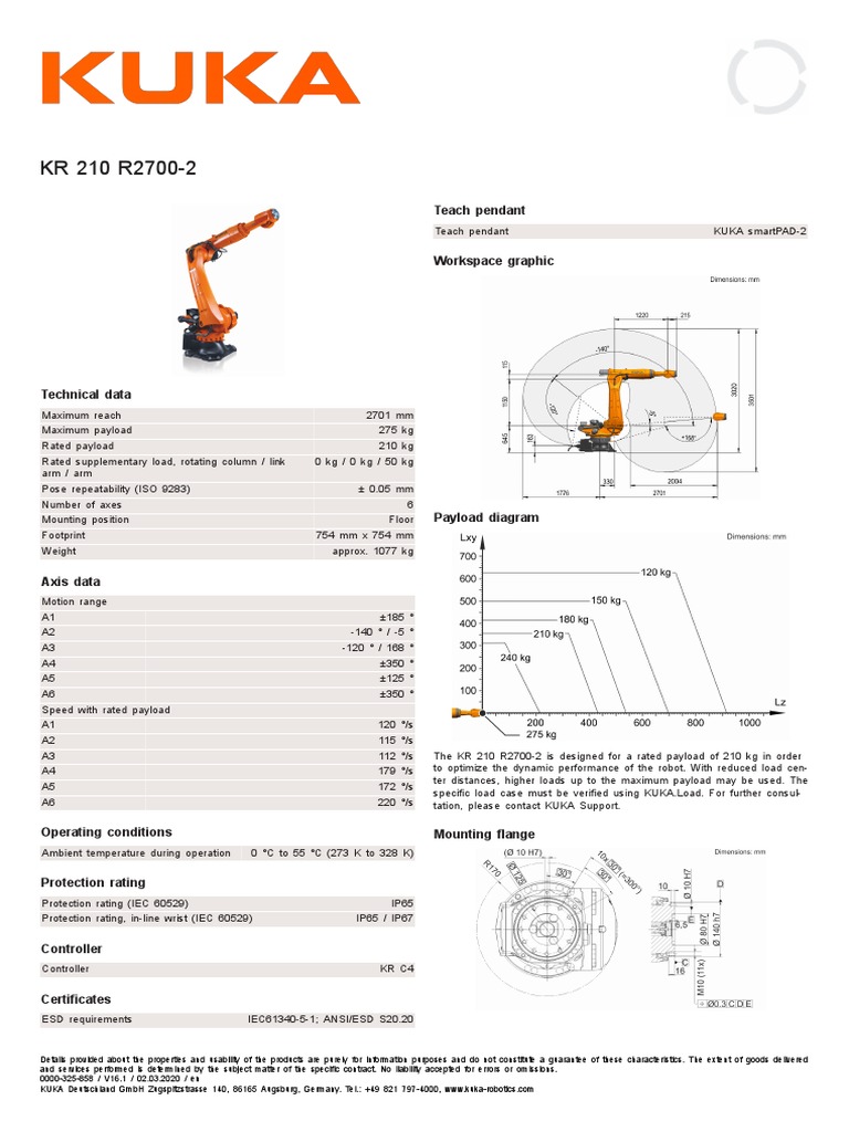 KR 210 R2700-2 TDS | PDF | Mechanical Engineering