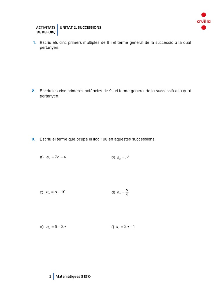Mat3 - U02 - rd03 - 01 - Reforc Successions | PDF