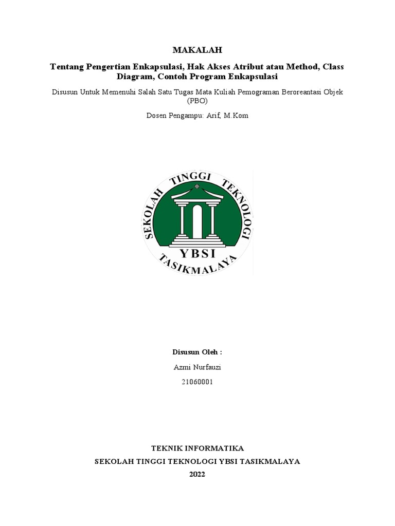 Enkapsulasi dalam PBO | PDF