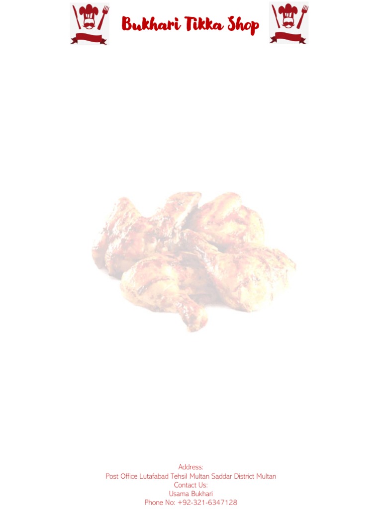 Bukhari Tikka Shop Letter Head | PDF