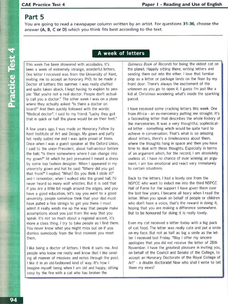 CAE Reading Test 4 | PDF | Mental Health | Mood (Psychology)