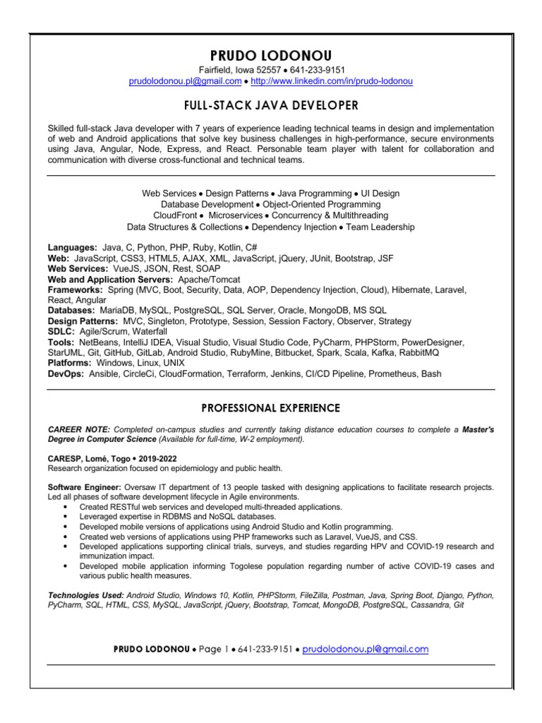 Prudo Lodonou Pdf Applications And Software Net Beans 