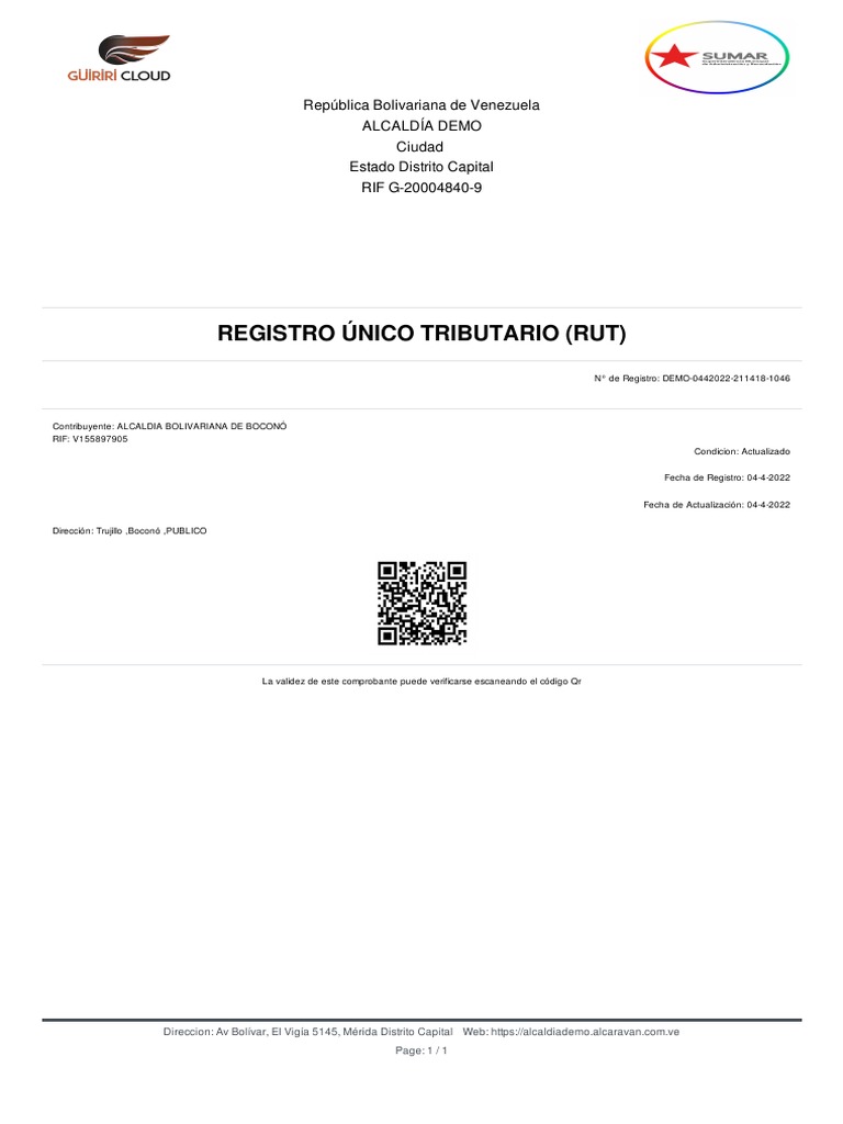 Registro Único Tributario (Rut) | PDF