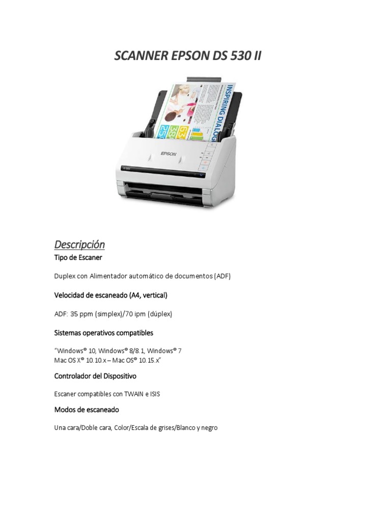 Scanner Epson DS 530 Ii | PDF