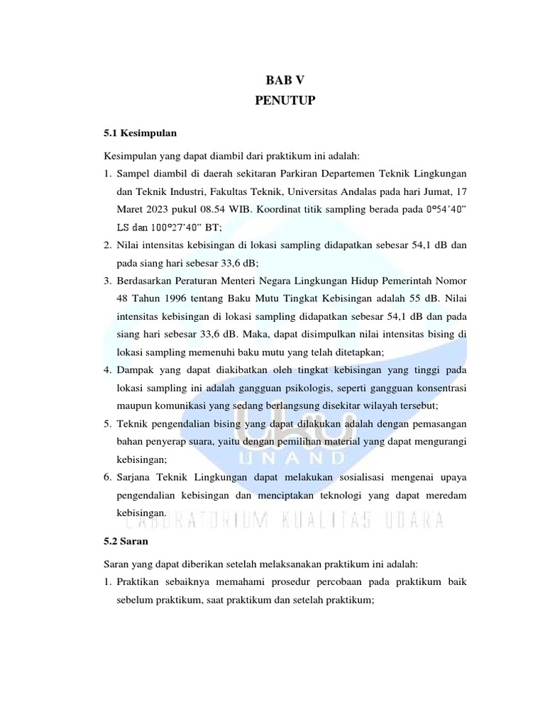 BAB 5 KEBISINGAN DIDI rev | PDF