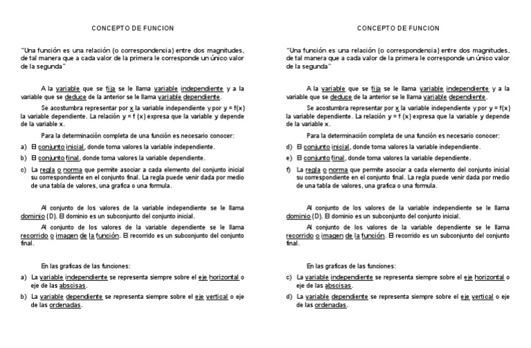 Conceptos básicos de las funciones | PDF | Función (Matemáticas ...
