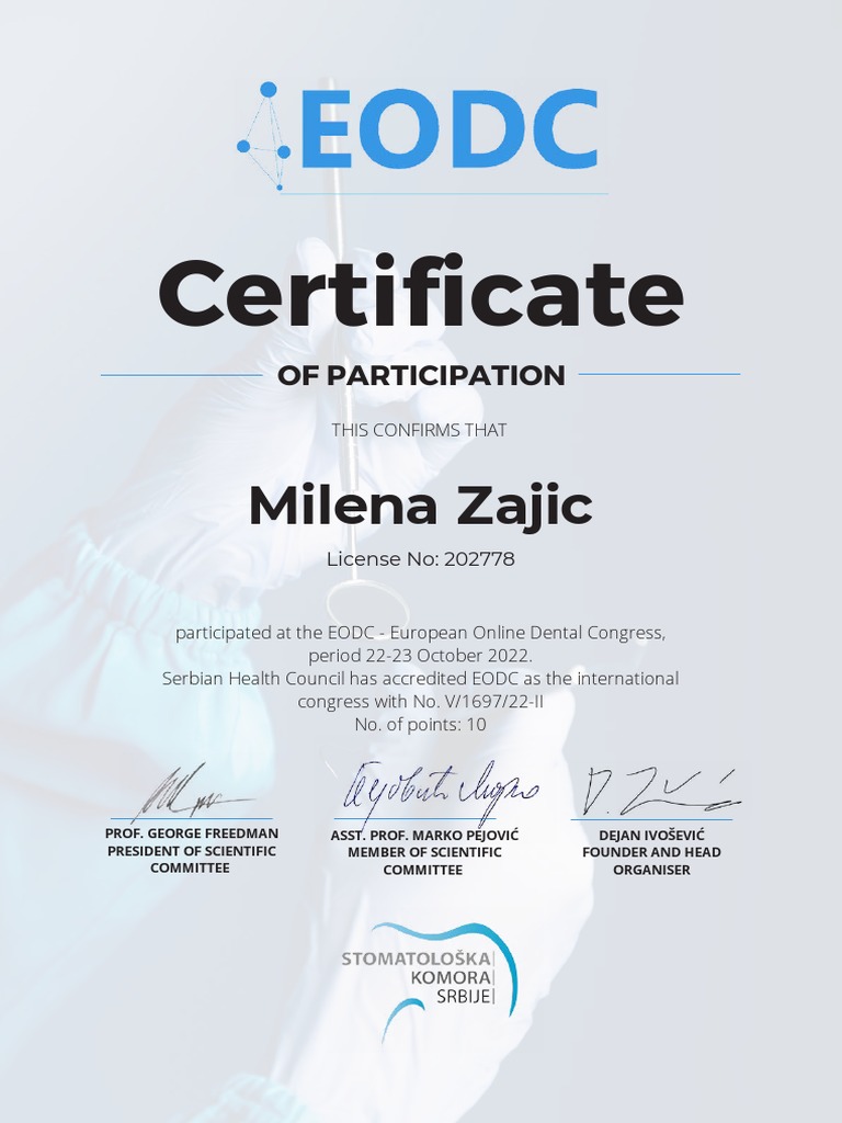 2022 EODC Certificate E2067 | PDF