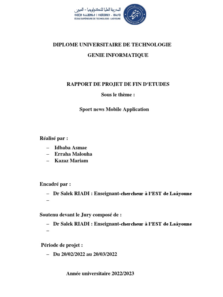 Rapport Pfe | Download Free PDF | Android (Système d'exploitation) | Java (Langage de programmation)