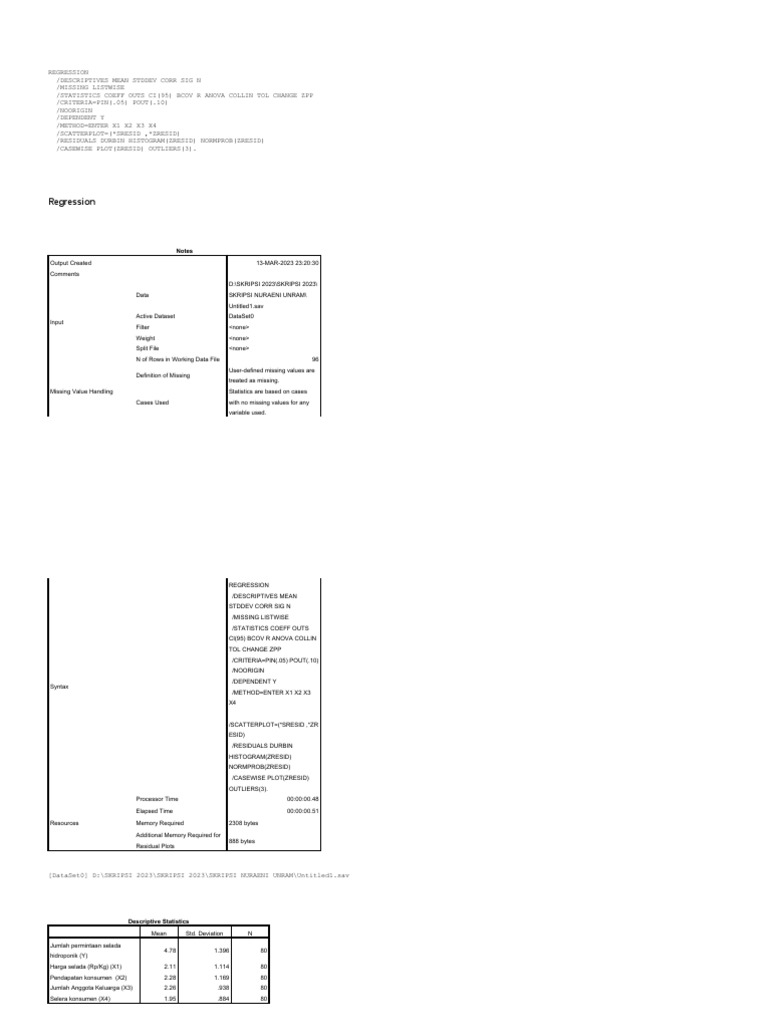 Regression Pdf Errors And Residuals Coefficient Of Determination 