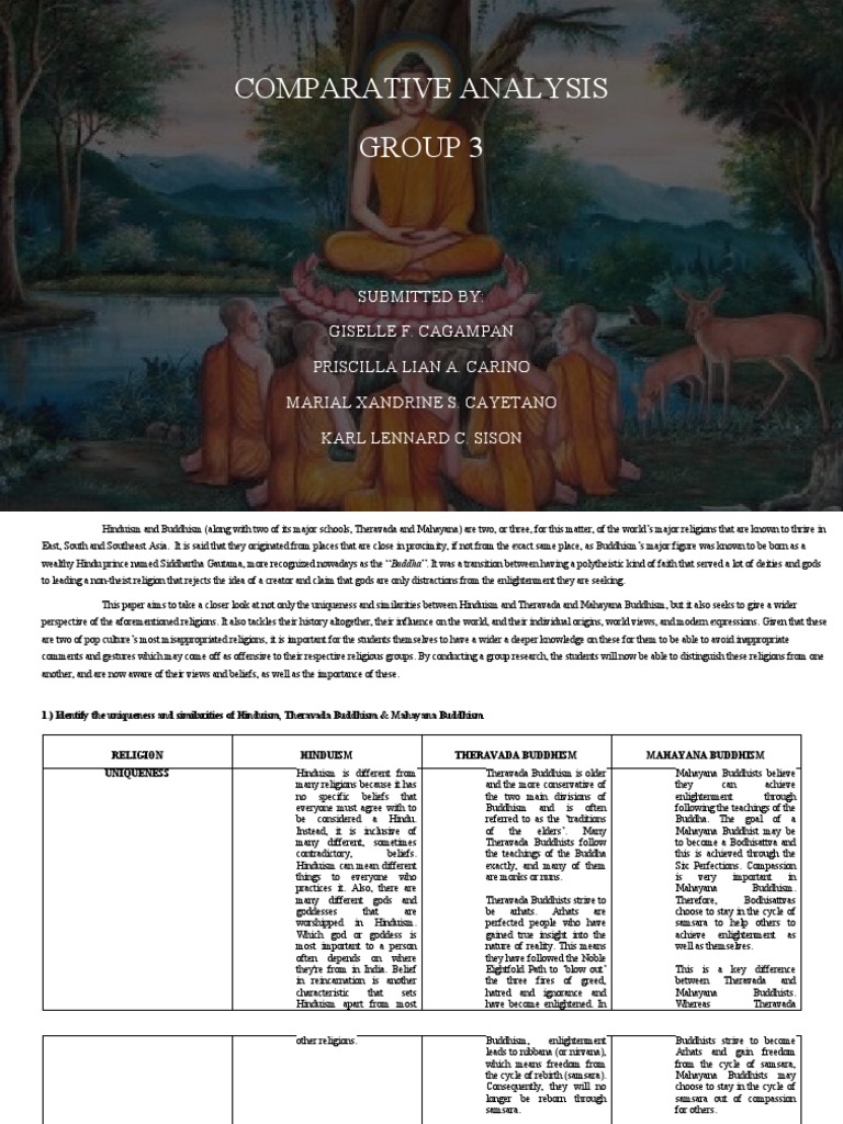 Group 3 Comparative Analysis Paper Pdf Enlightenment In Buddhism Mahayana