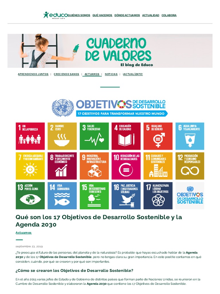 Qué Son Los 17 Objetivos de Desarrollo Sostenible y La Agenda 2030 | PDF | Sustentabilidad ...