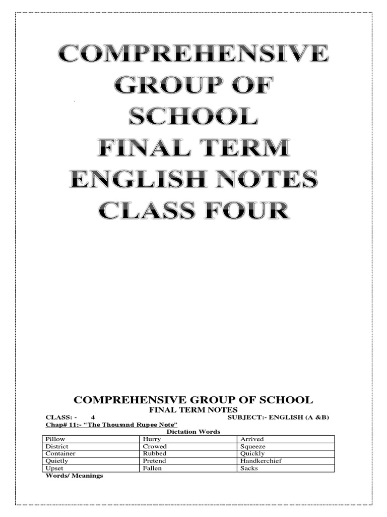 Class Four Notes | PDF
