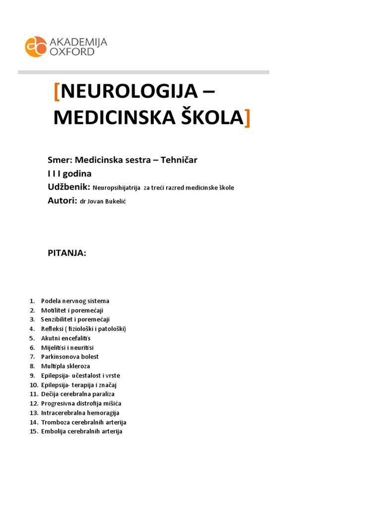 3 Neurologija | PDF