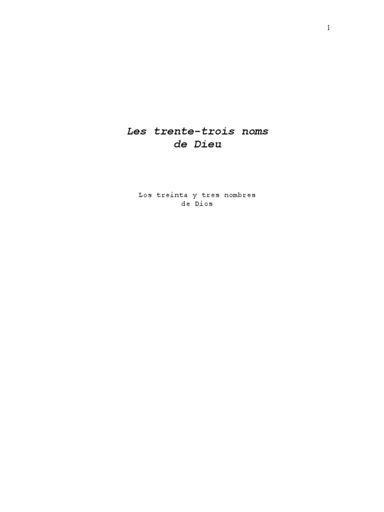 LOS 33 NOMBRES DE DIOS - Itzel Lara | PDF