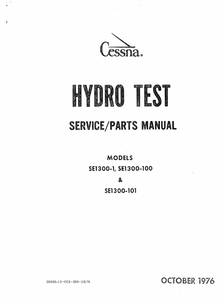 Cessna®: Service/Parts Manual | Download Free PDF | Valve | Pump