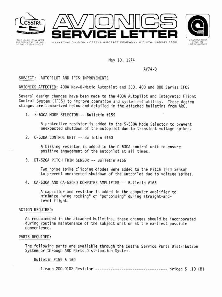 Improvements to the 400A Nav-O-Matic Autopilot and 300, 400 and 800 Series IFCS to Enhance ...
