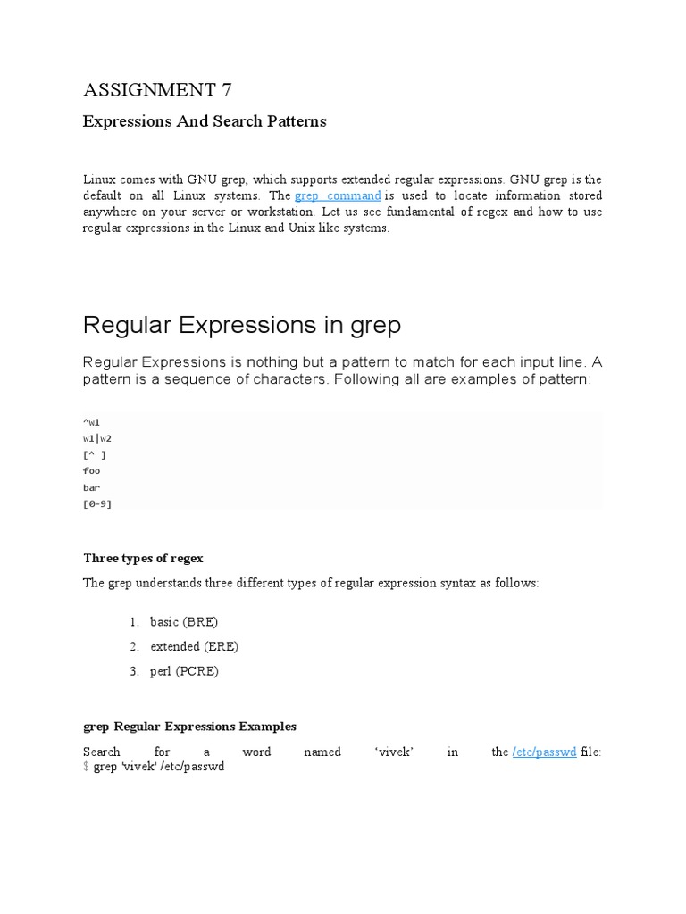 Assignment 7 | PDF | Regular Expression | Software Engineering