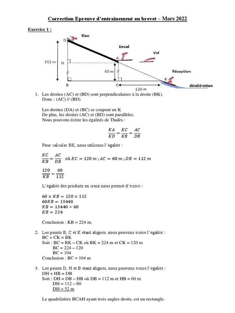 Correction DNB Blanc - Mars 2022 | PDF | Mathématiques | Objets mathématiques