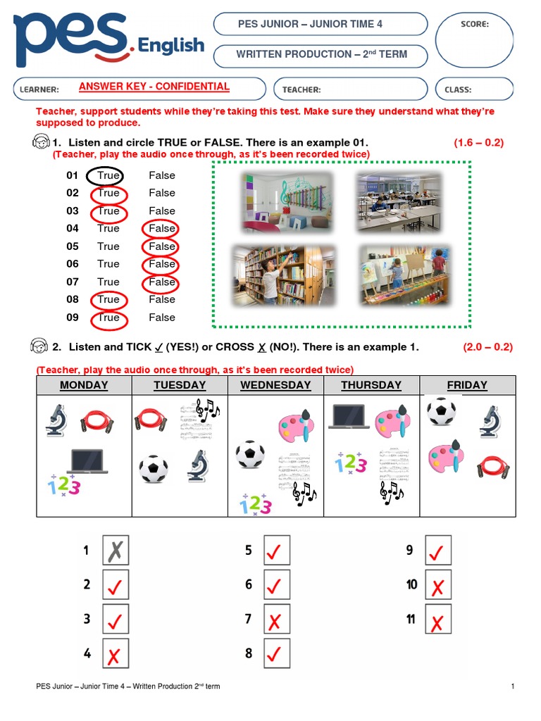 Listen and Circle TRUE or FALSE. There Is An Example 01 | PDF