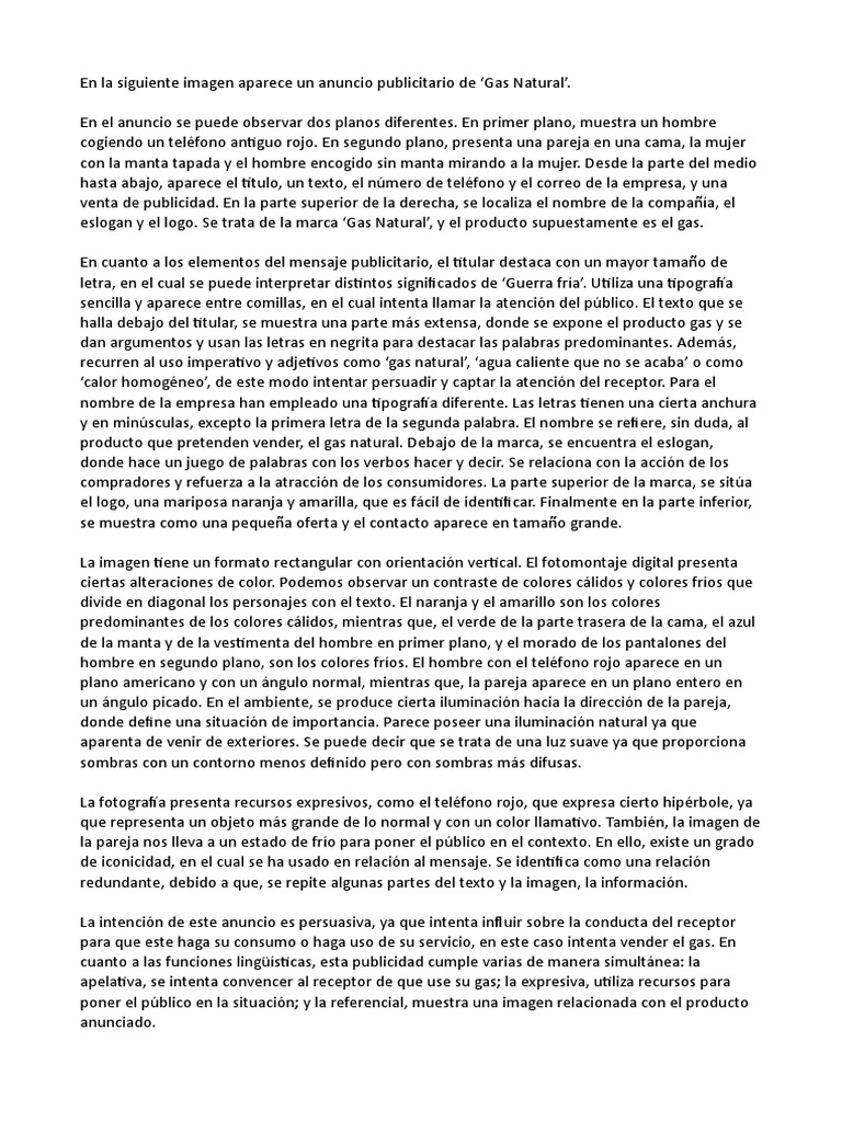 Analisis Anuncio Publicitario | PDF | Sombra | Publicidad