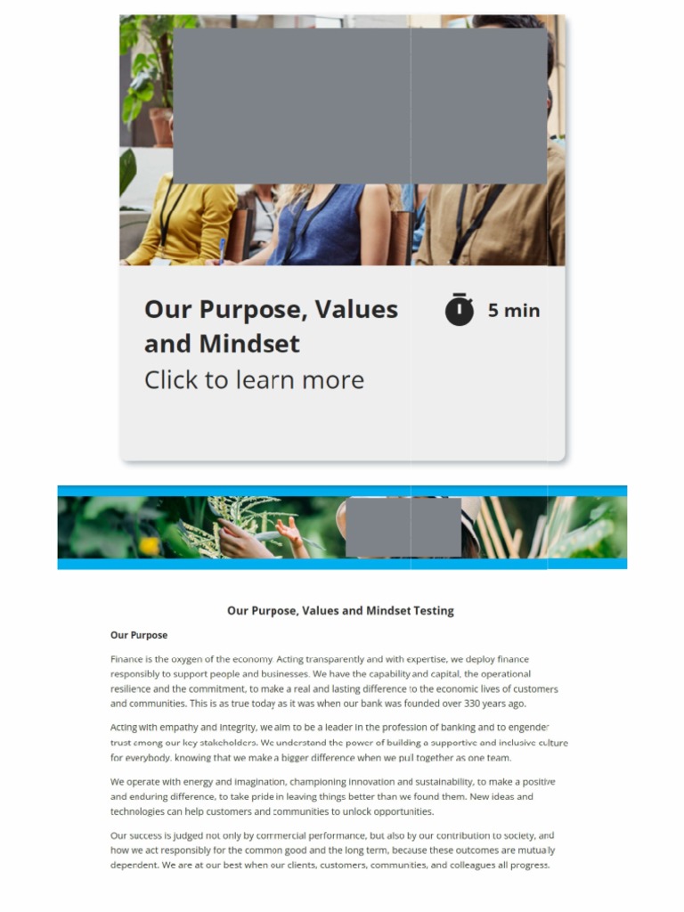 2023 Barclays OT (Our Purpose, Values and Mindset) | PDF
