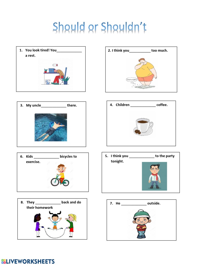 Should Shouldn't Worksheet | PDF