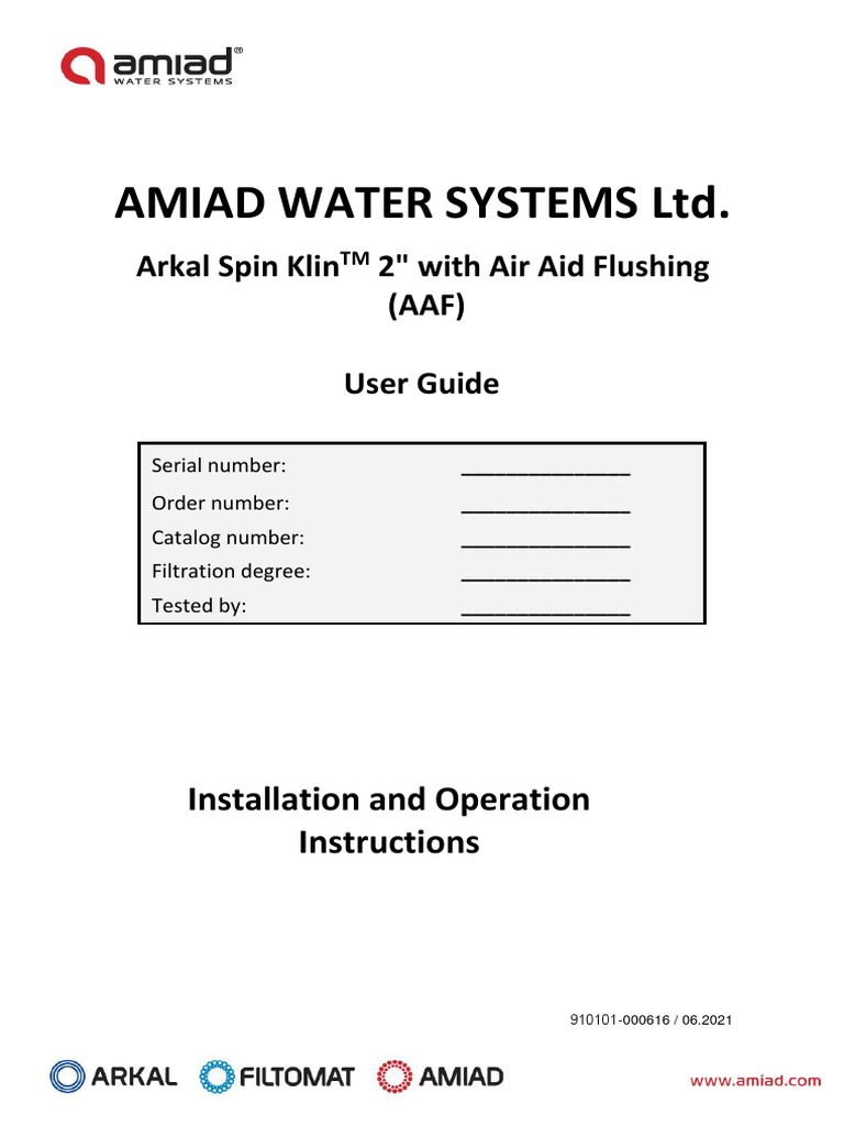 2 Spin Klin AAF IOM EN | PDF | Valve | Filtration